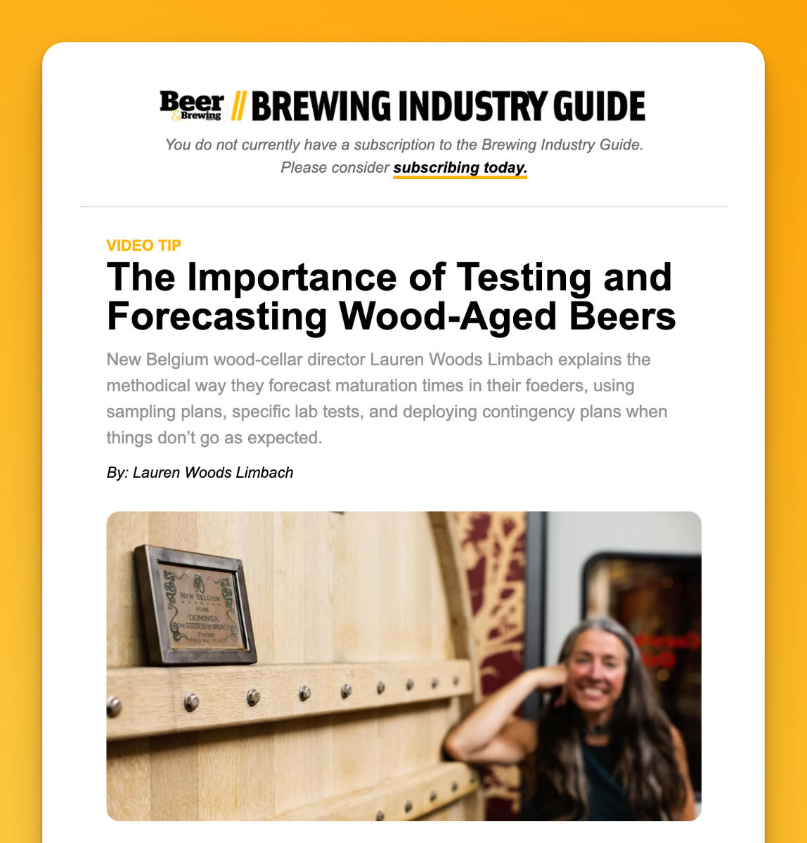 Join the Brewing Industry Guide Newsletter